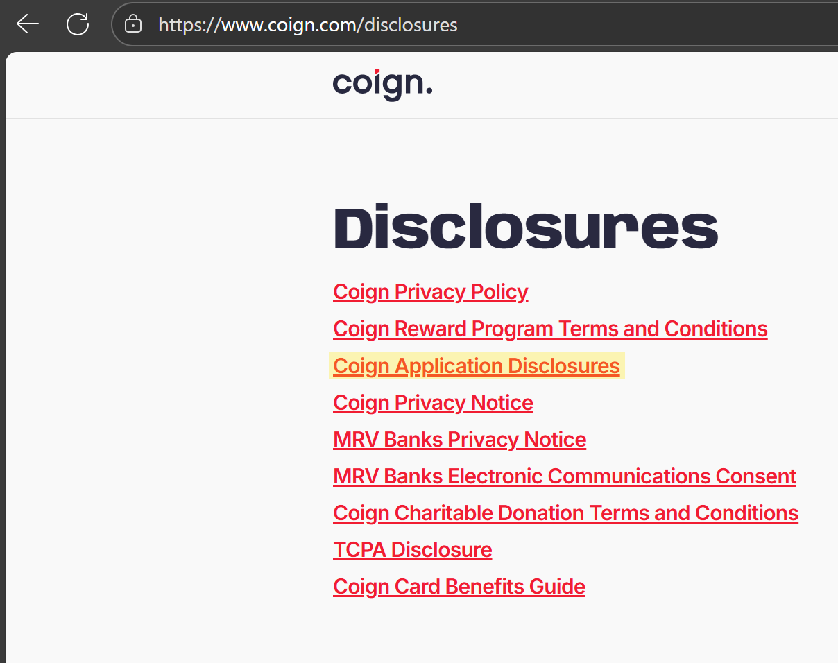 Coign's Fees and Interest – Coign