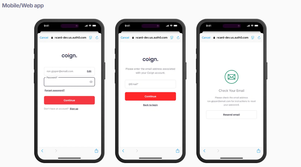 Forgot / Reset Password – Coign