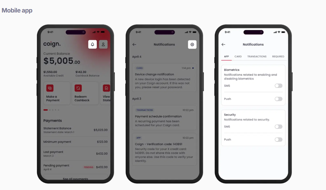 Account Notifications – Coign